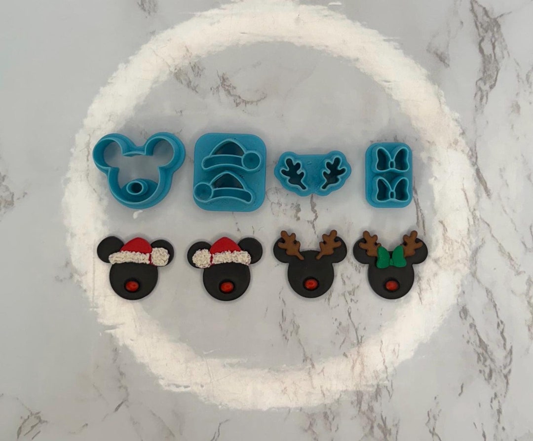 Santa Reindeer Mouse Cutter, Mouse Ear Cutter, Polymer Clay Cutter ...