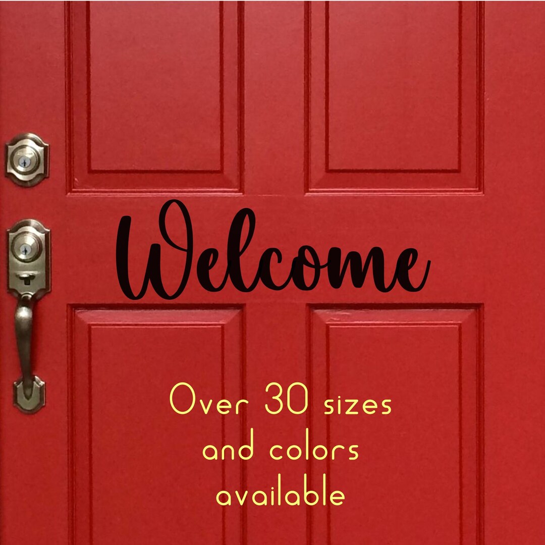 Welcome Front Door Decal for Car, Truck, Cell, Mirror, Walls, Mirrors ...