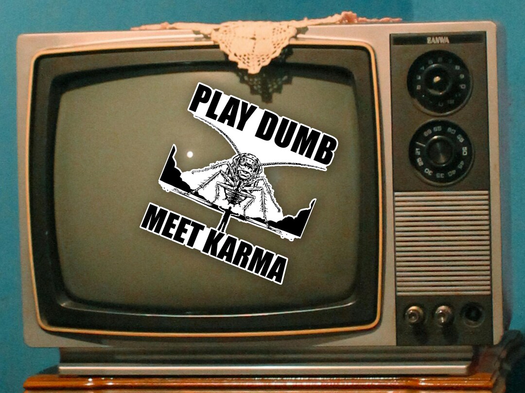 Play Dumb Meet Karma Sticker – Funny Petty Vinyl Decal – Dark Humor ...
