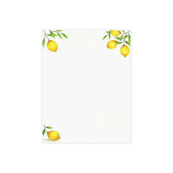 Lemon Watercolour Stationary - Etsy