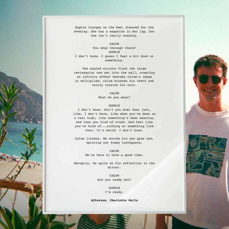 Aftersun Movie Screenplay Wall Art | Movie Poster | Minimalist Wall Art ...