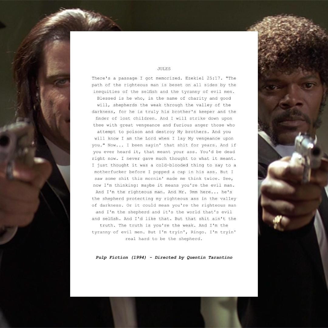 Pulp Fiction Movie Script Wall Art: Minimalist Print (digital Download ...