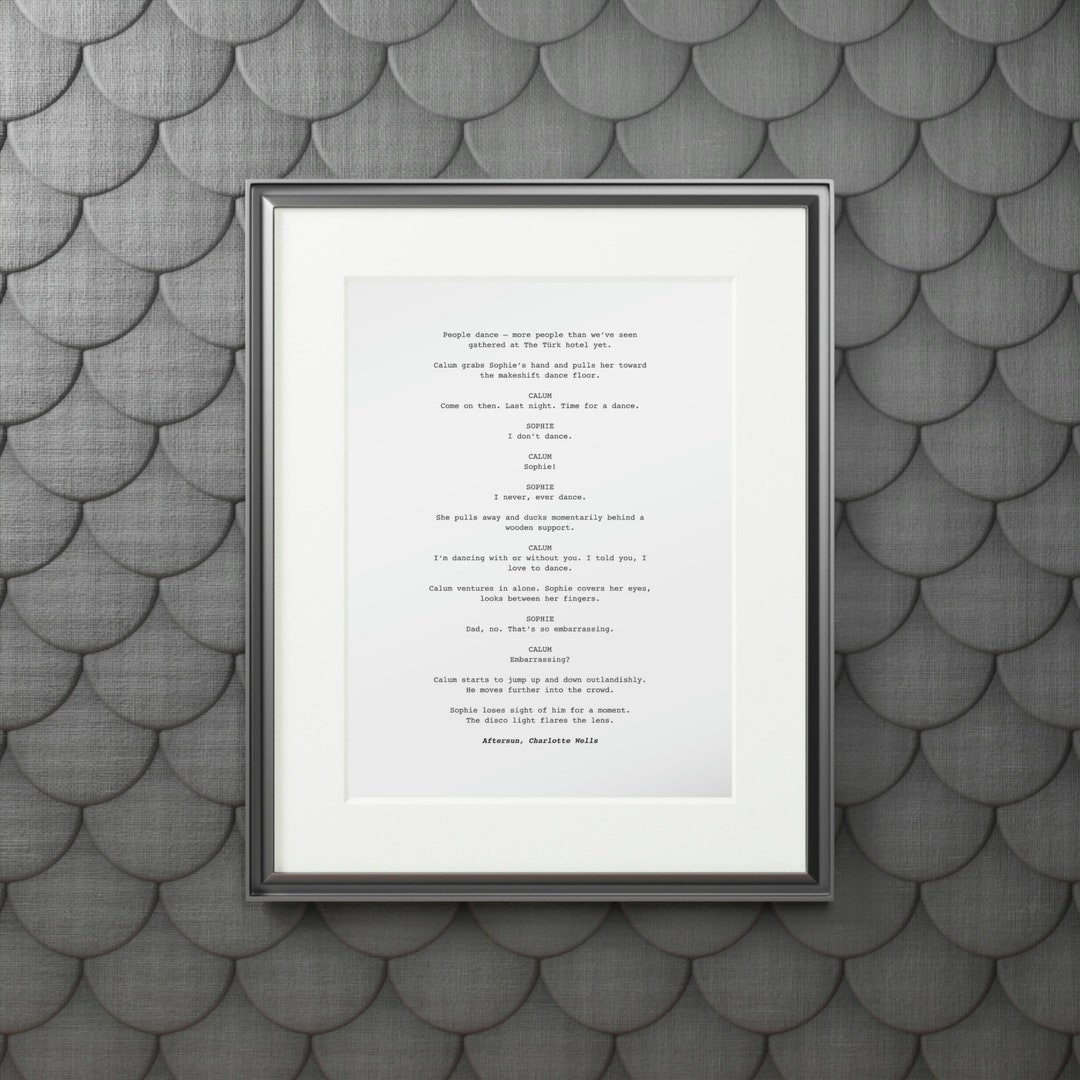 Aftersun Movie Script Film Poster Digital Art Movie Print - Etsy