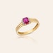 14K Gold Ruby Ring for Women, Red Gemstone Engagement Ring, Delicate ...