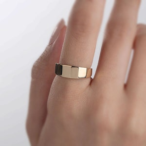 14K Solid Gold Basic Dome Wedding Band Ring, 5MM Plain Gold Ring, 14K ...