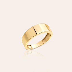14K Solid Gold Basic Dome Wedding Band Ring, 5MM Plain Gold Ring, 14K ...