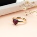 14K Solid Gold Heart Solitaire Ring, 14K Gold Ruby Gemstone Ring, Genuine Natural Ruby Ring ...