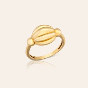 14K Solid Gold Cockle Shell Ring, Natural Sea Shells Ring, Aquatic ...