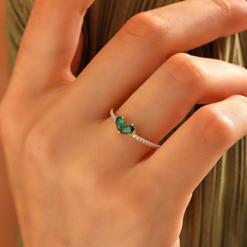 Emerald Green Ring - Etsy