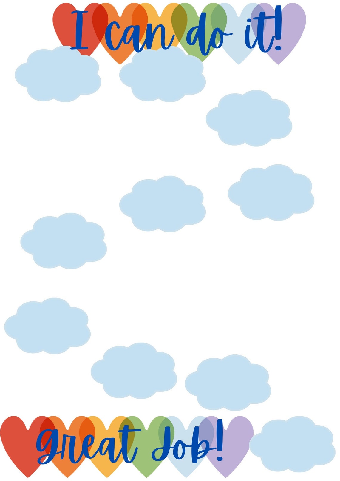 I Can Do It! Cloud Reward Chart - Etsy