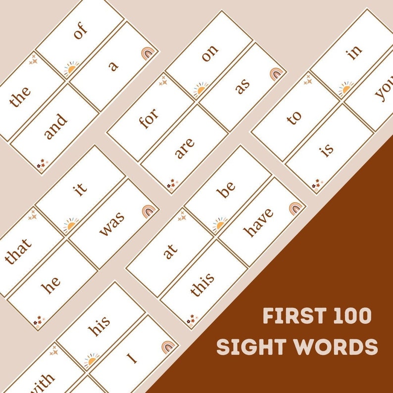 Fry First 100 Sight Words - Etsy