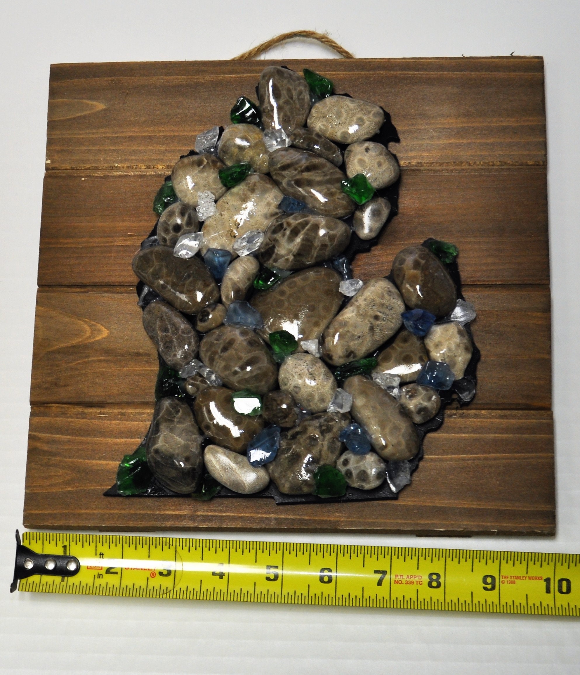 Petoskey Stone State of Michigan Art on Wood - Etsy