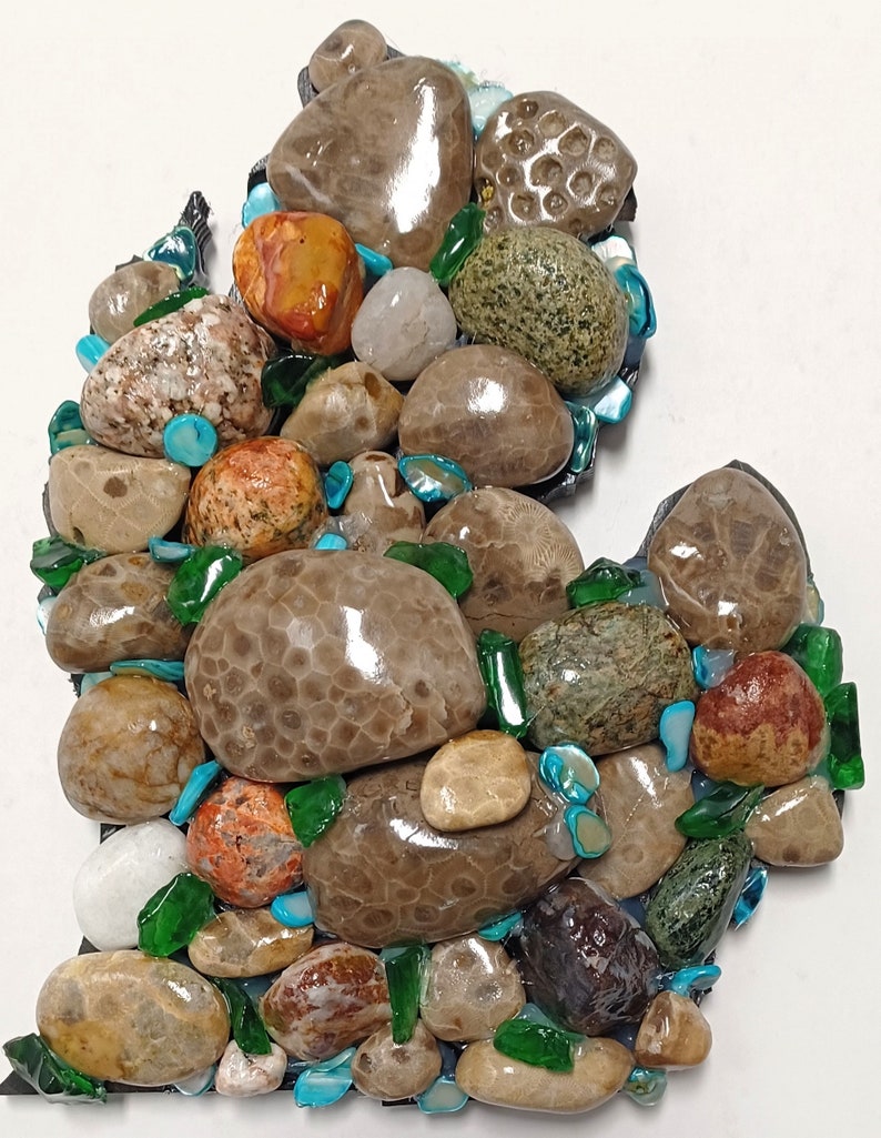 State of Michigan Petoskey Stone and Lake Rocks - Etsy
