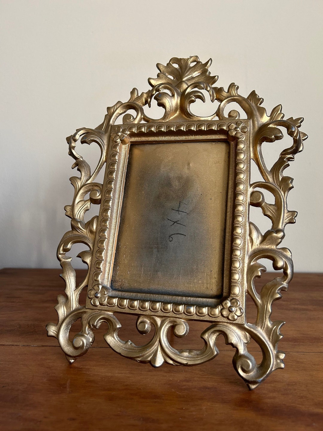 Vintage Ornate Gold Colored Metal Frame - Etsy