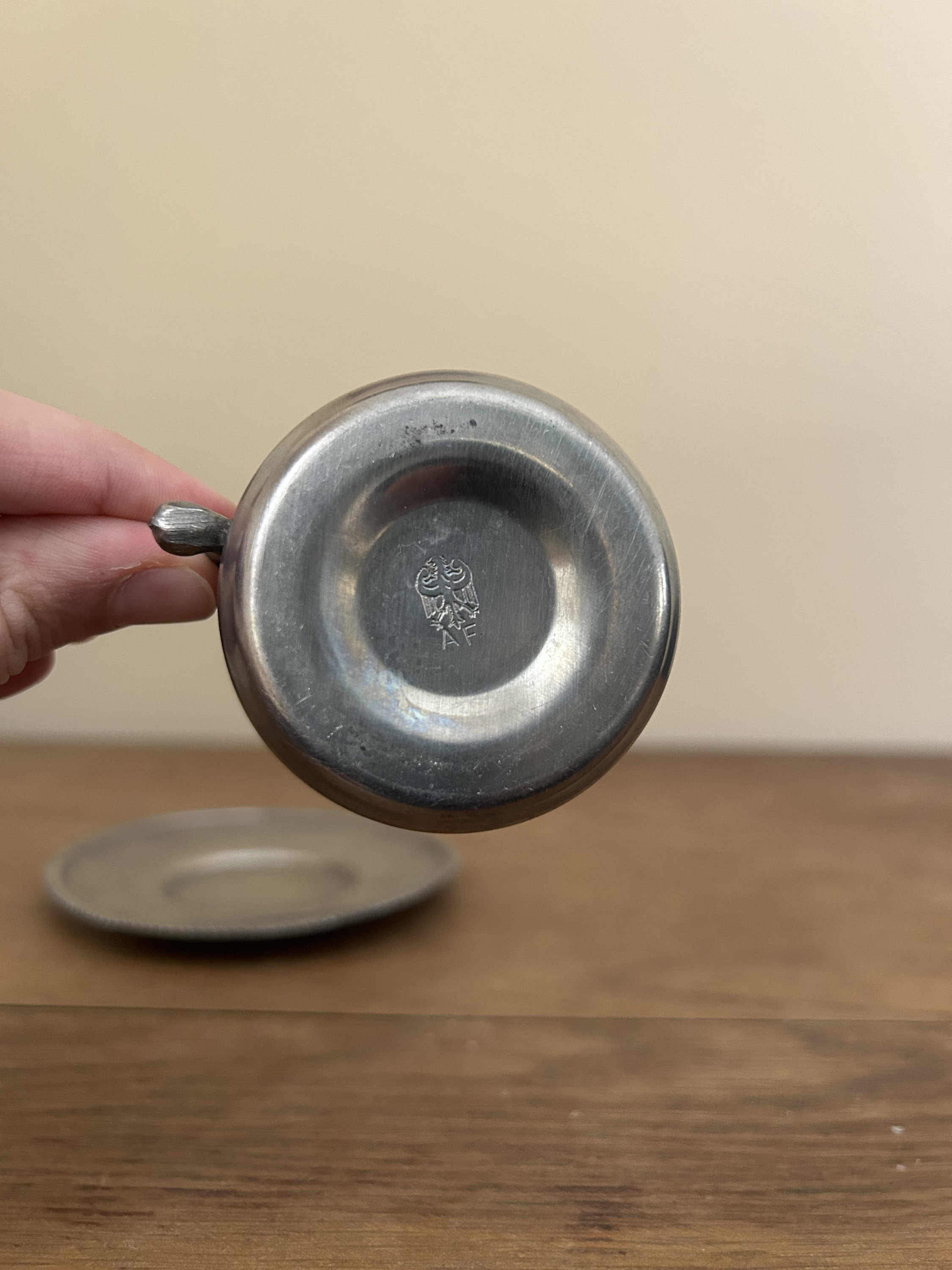 Small Vintage Goebel Pewter Tea Cup & Saucer, Germany - Etsy