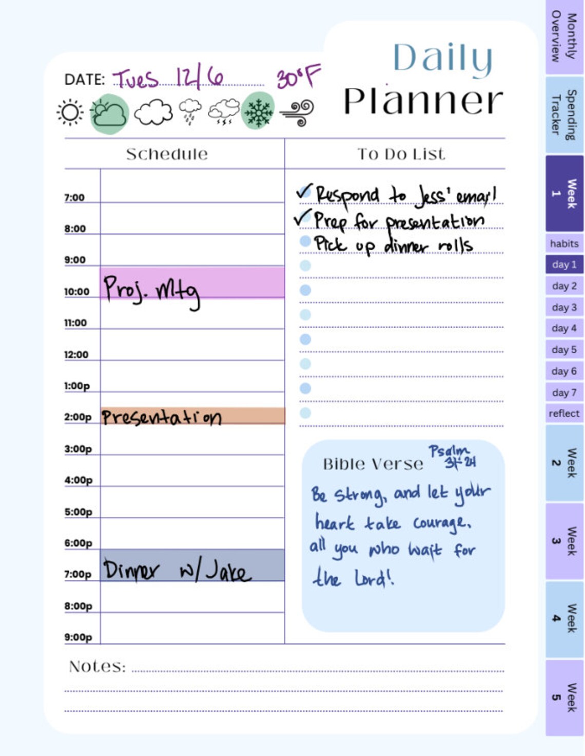 Reusable Monthly Planner PDF With Links, Monthly Overview, Spending ...
