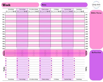 Reusable Weekly Planner PDF With Habit Tracker, Reflection, Daily ...