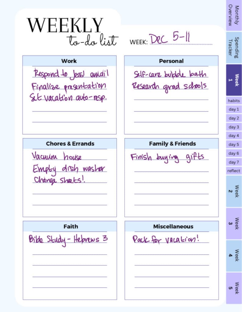 Reusable Monthly Planner PDF With Links, Monthly Overview, Spending ...