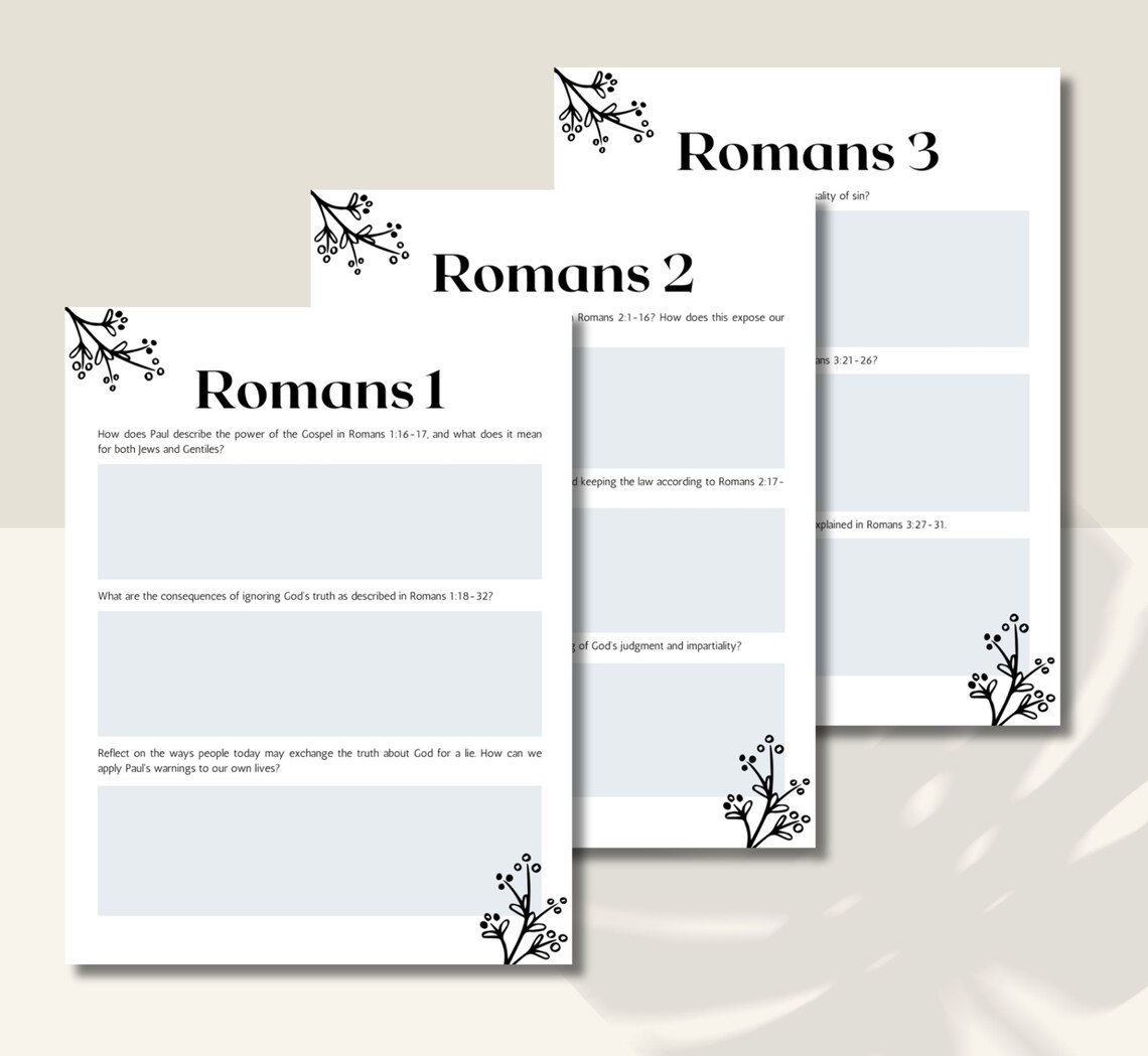 Romans Bible Study Guide Christian Bible Study Template Group Bible ...