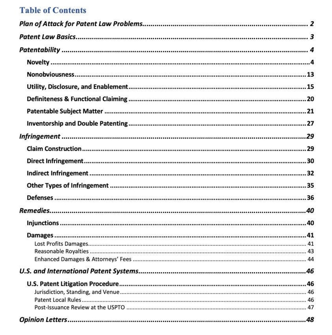 Patent Law Outline Law School Outline Patent Law Notes Law School Notes ...