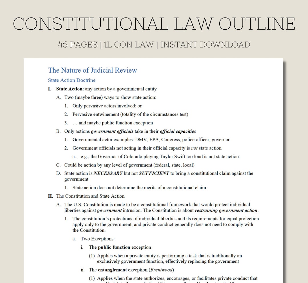 Constitutional Law Outline 1L Law School Notes Law School - Etsy