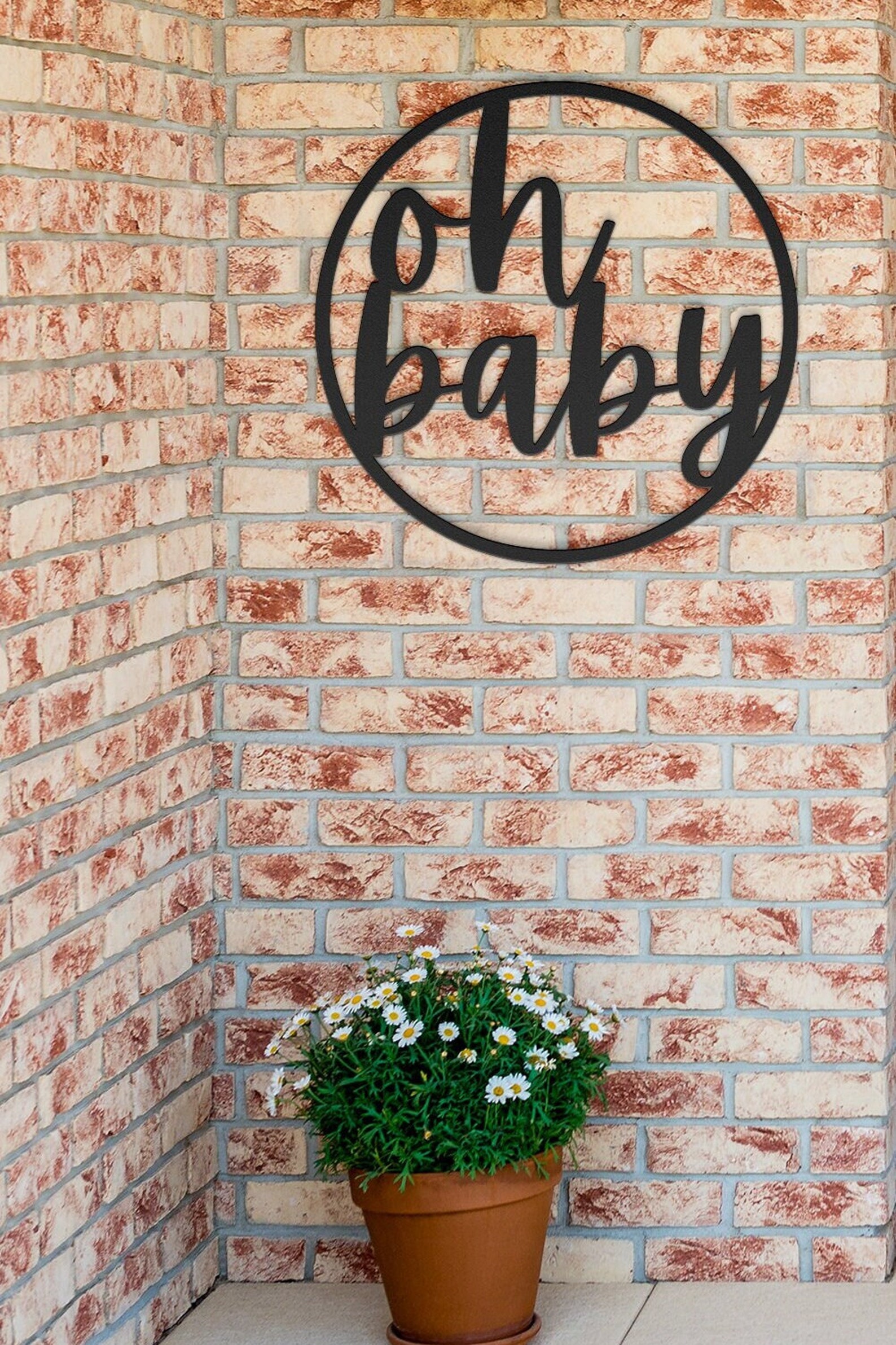 Oh Baby Metal Sign | Nursery Wall Decor - Etsy