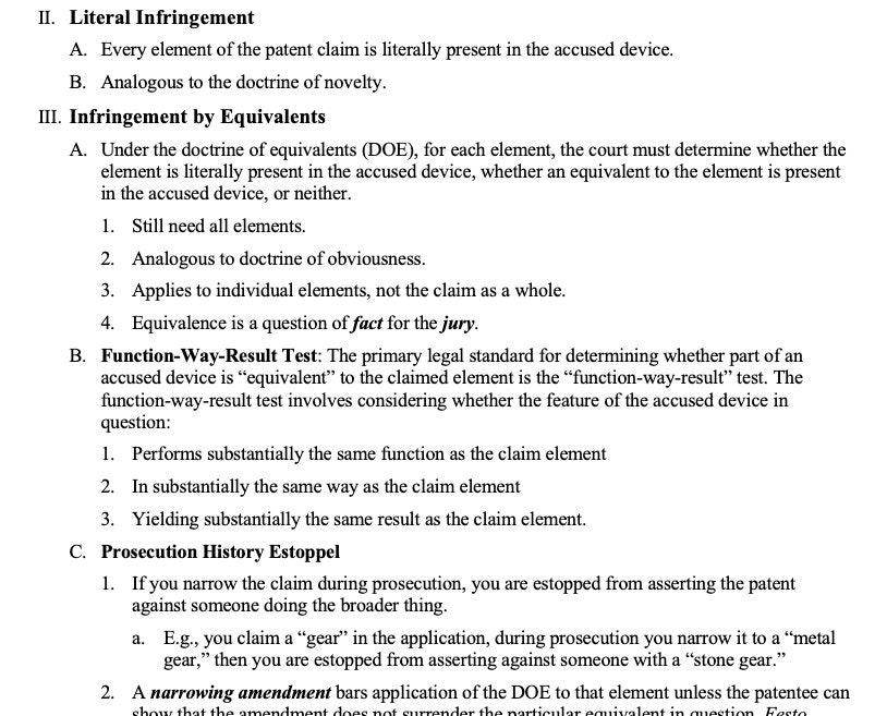 Patent Law Outline Law School Outline Patent Law Notes Law School Notes ...