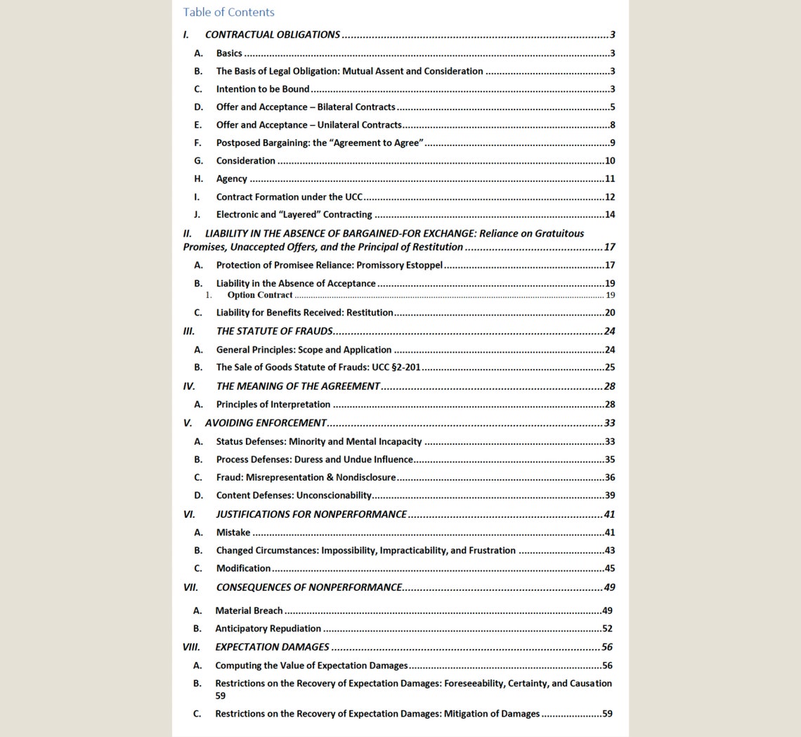 Contracts Outline 1L Law School Notes Law School Outline Contracts ... Contracts Outline 1L Law School Notes Law School Outline Contracts ...