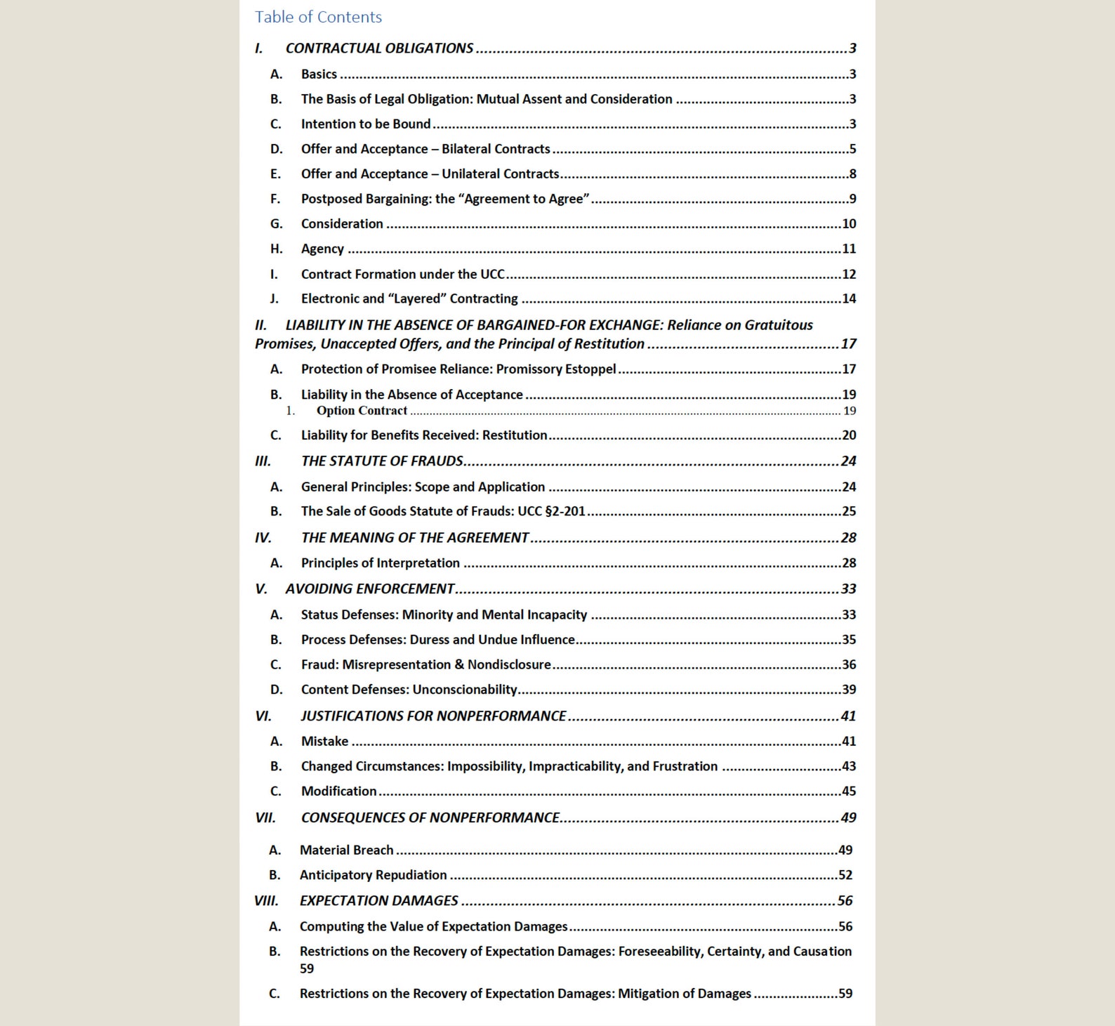 Contracts Outline | 1L Law School Notes | Law School Outline Contracts ...