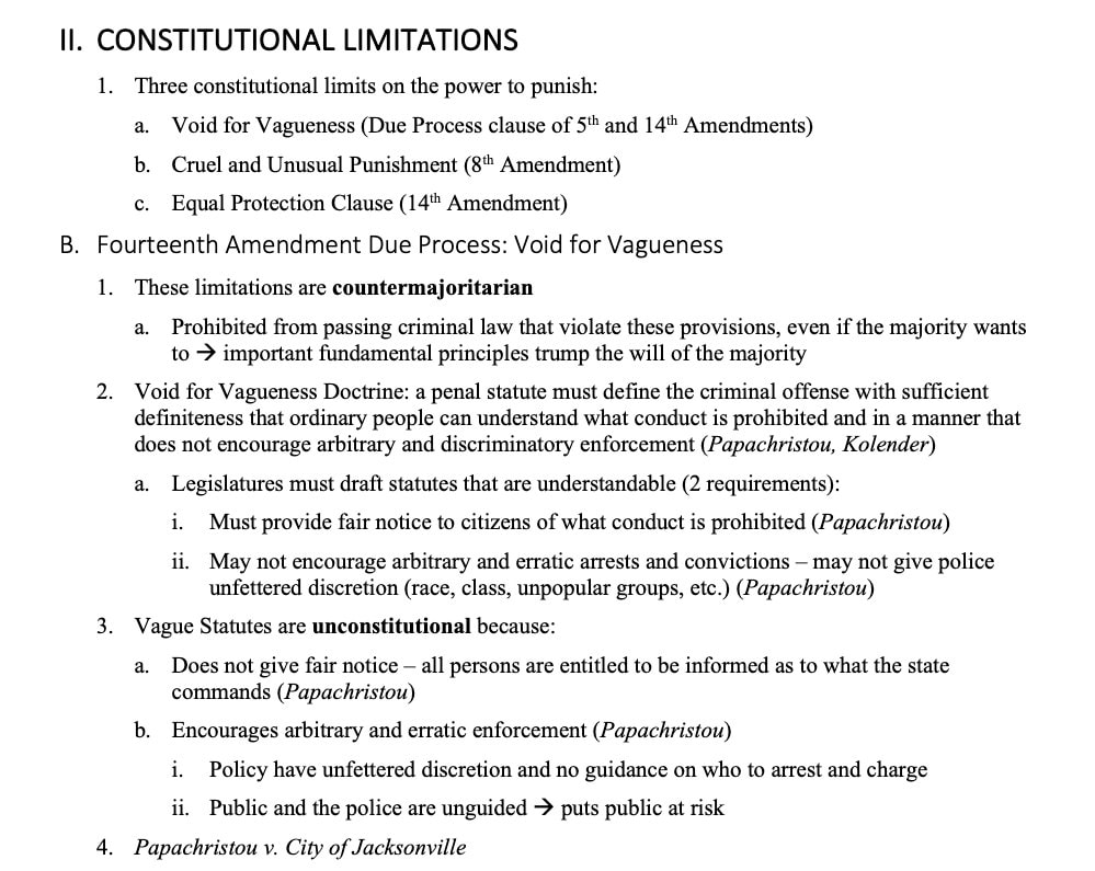 Criminal Law Outline Law School Outline Criminal Law Notes Law School ...