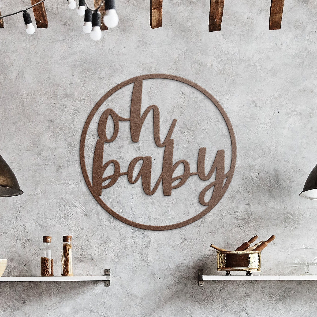 Oh Baby Metal Sign | Nursery Wall Decor - Etsy