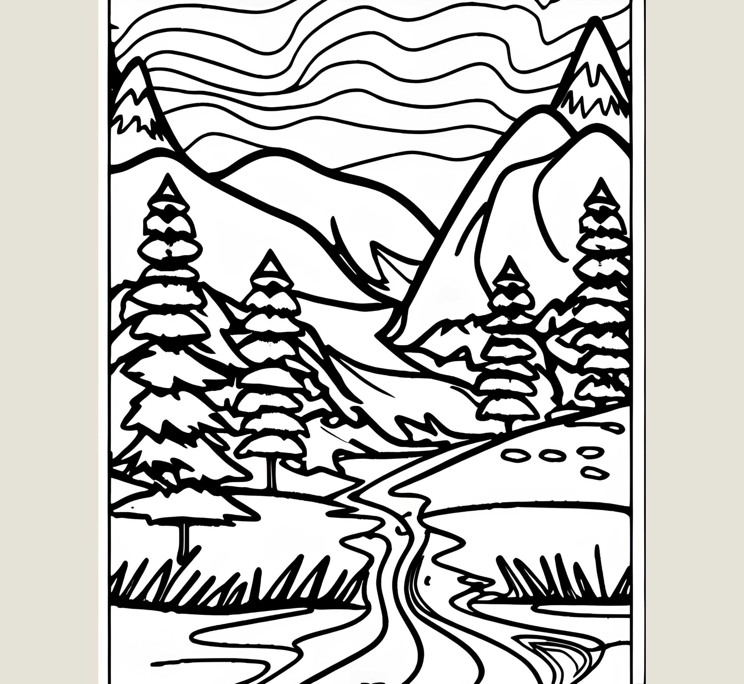 Adult Coloring Pages Mountains Stress Relief Coloring Pages Printable ...