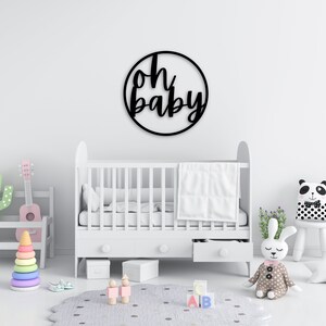 Oh Baby Metal Sign | Nursery Wall Decor - Etsy