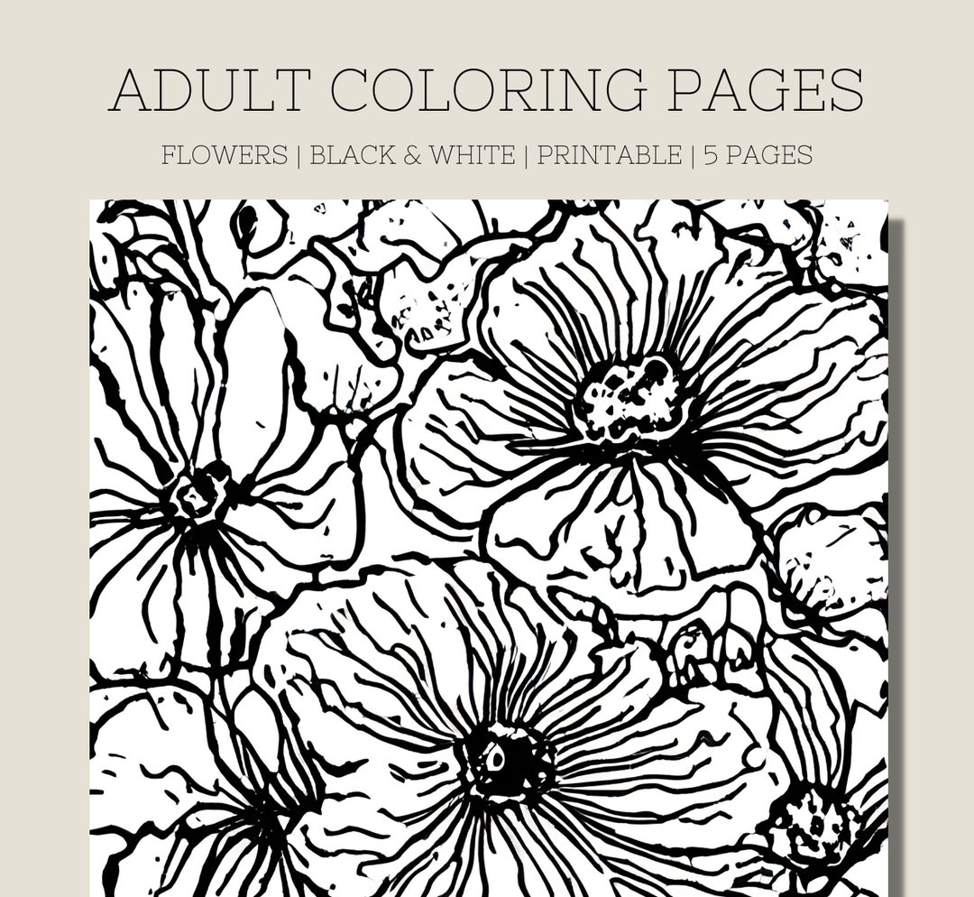 Abstract Flower Coloring Pages | Stress Relief Art (PDF Printable) - Etsy
