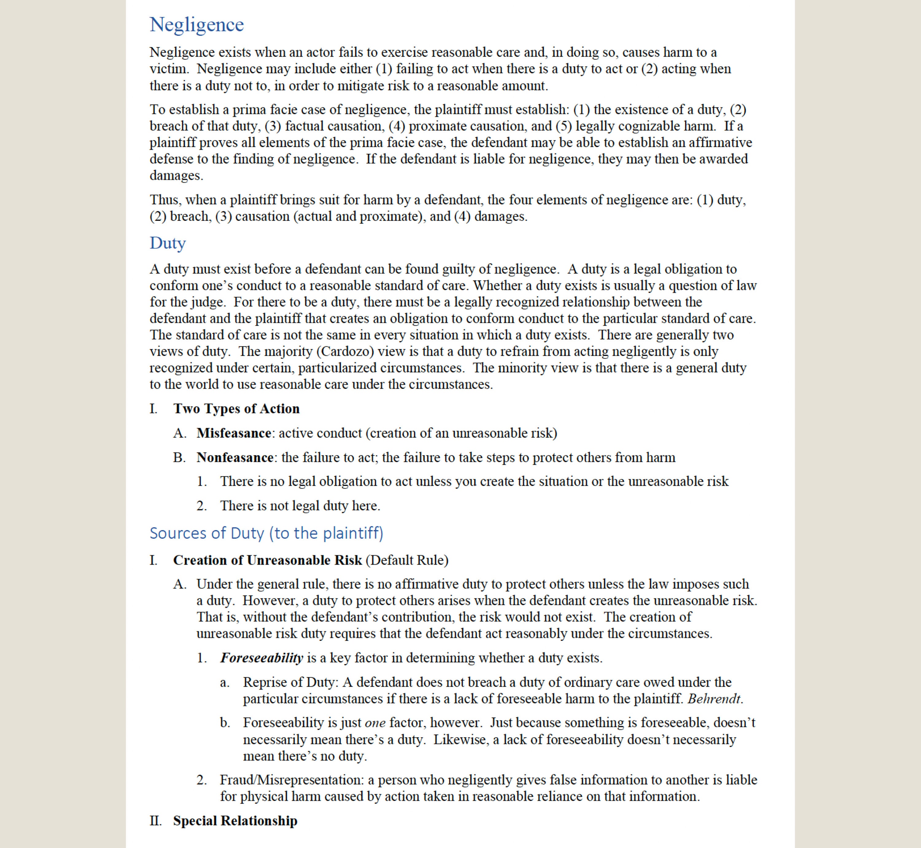 Torts Outline | 1L Law School Notes | Law School Outline Tort Law | Bar ... Torts Outline | 1L Law School Notes | Law School Outline Tort Law | Bar ...