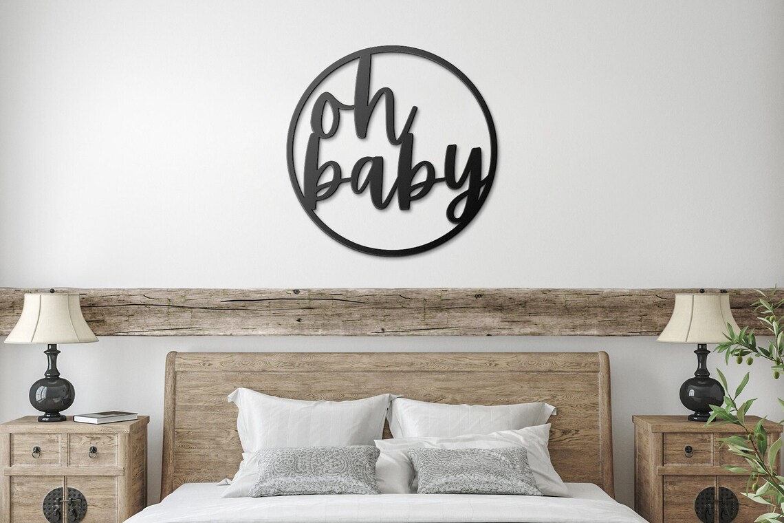 Oh Baby Metal Sign | Nursery Wall Decor - Etsy