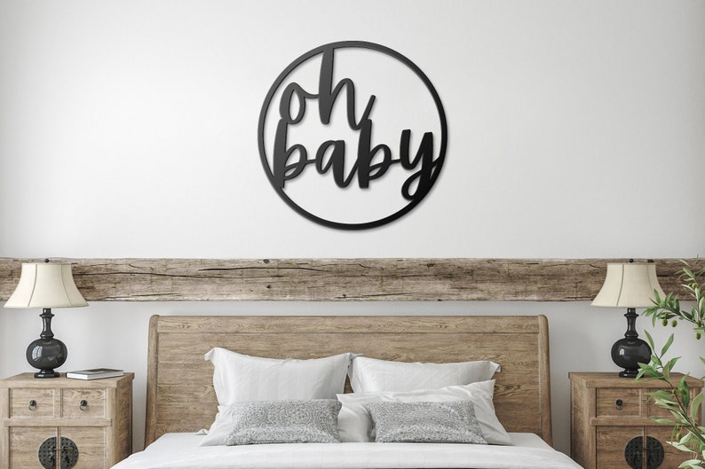 Oh Baby Metal Sign | Nursery Wall Decor - Etsy