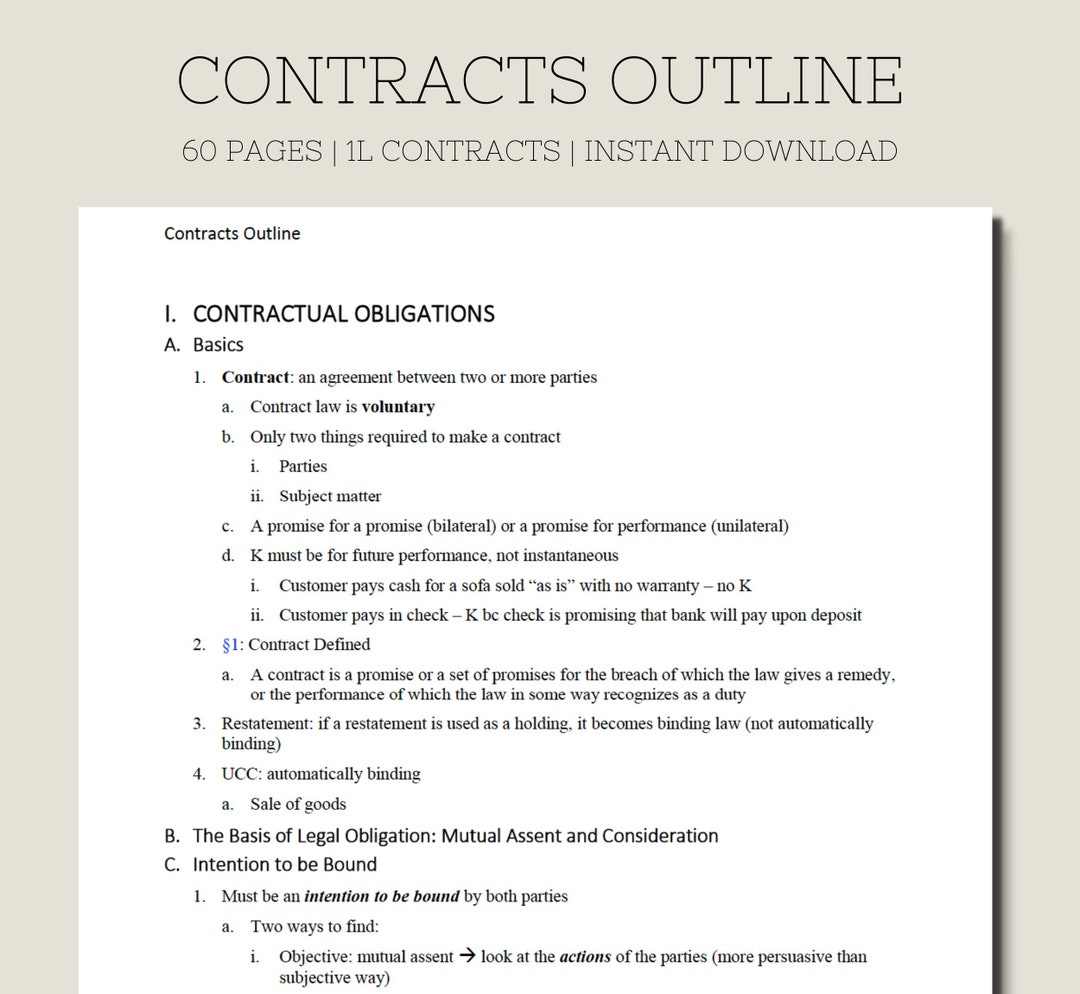 Contracts Outline | 1L Law School Notes | Law School Outline Contracts ... Contracts Outline | 1L Law School Notes | Law School Outline Contracts ...