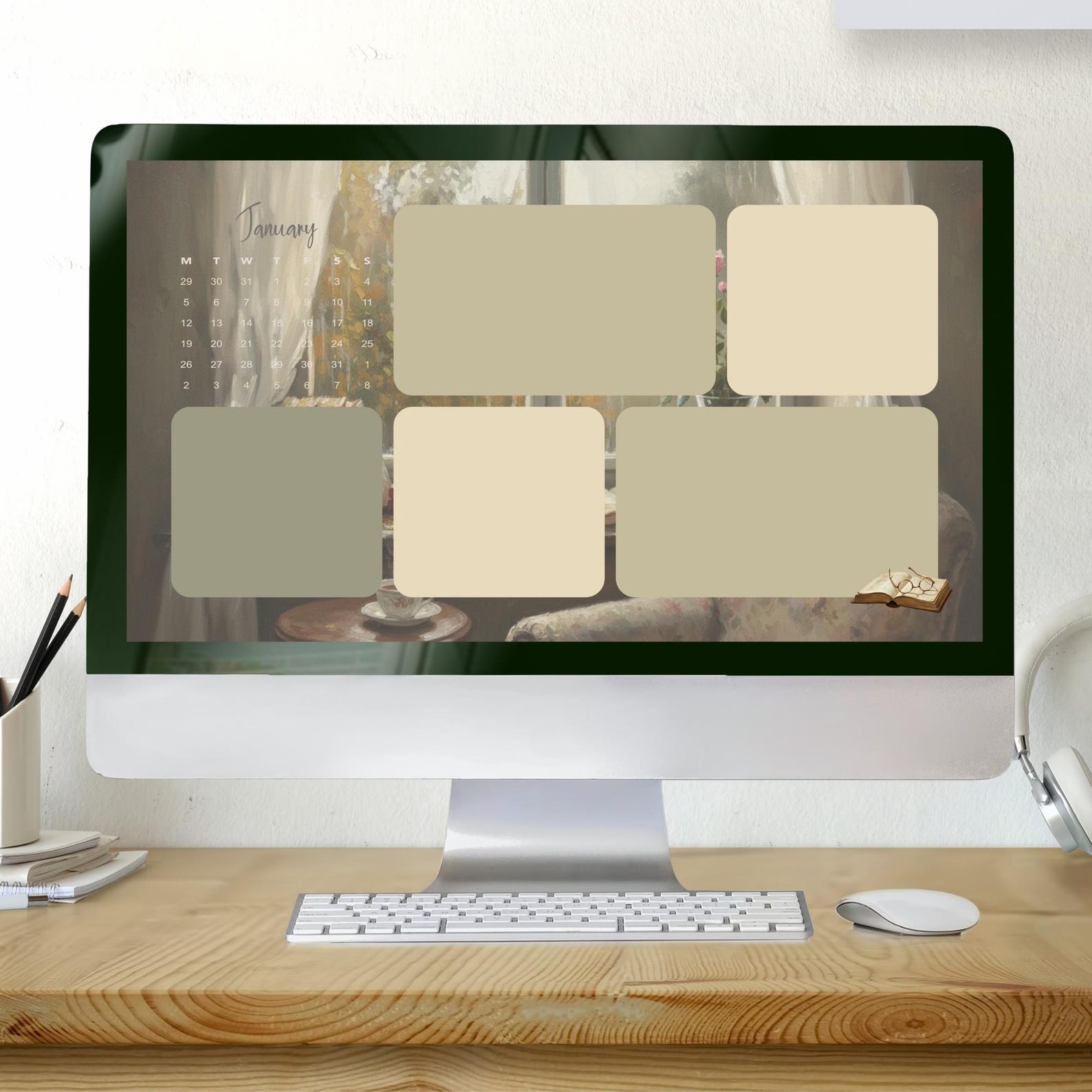 Desktop and Laptop Wallpaper Organizer 2025-2026: Vintage Oil Painting ...