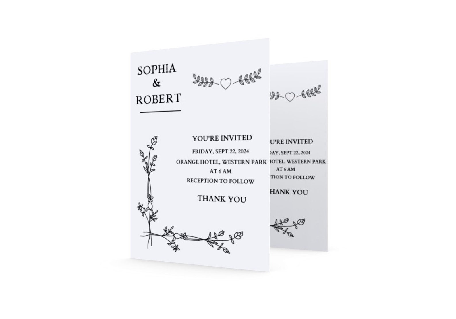 Editable Minimalist Invitation Card, Modern Wedding Invite, Instant ...