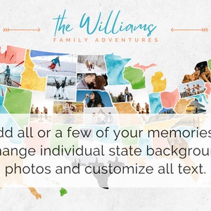 United States Map Travel Photos Poster, 50 States, US Adventure Picture ...