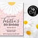 Daisy Birthday Invitation, Daisies, Flower Invitation, Invite, Editable ...