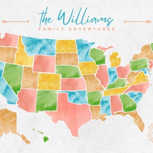 United States Map Travel Photos Poster, 50 States, US Adventure Picture ...