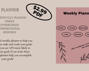 Minimalist White Ivory Weekly Planner Printable Digital Download - Etsy