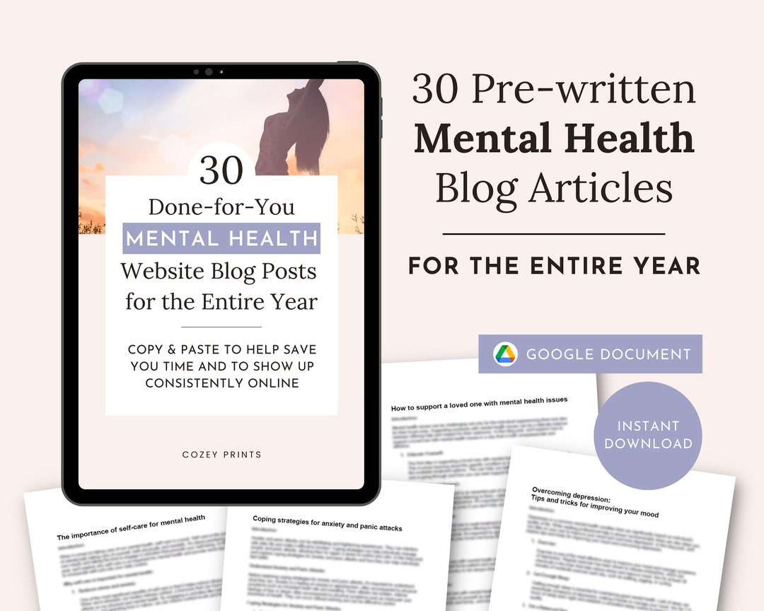 30 Done-for-you Mental Health Blog Posts for Content Creators, Mental ...