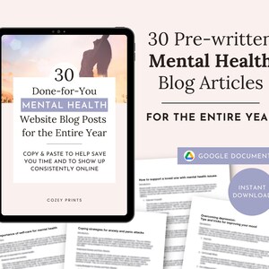 30 Done-for-you Mental Health Blog Posts for Content Creators, Mental ...