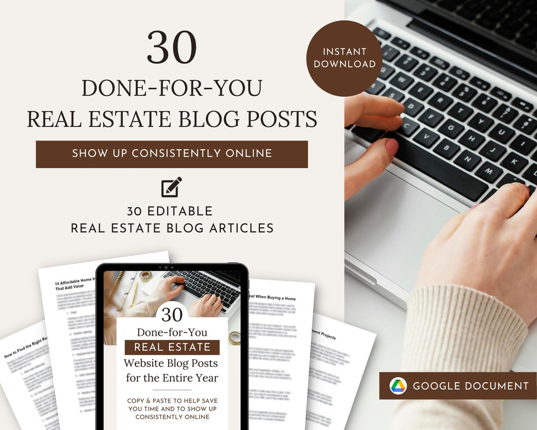 30 Done-for-you Real Estate Blog Posts | Real Estate Articles | Pre ...