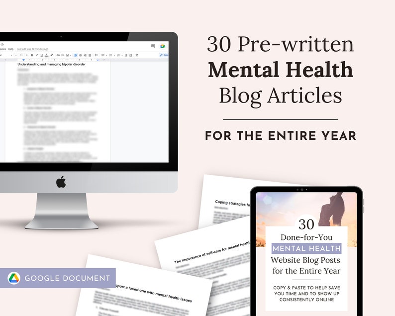 30 Pre-written Mental Wellness Content, Done-for-you Behavioral Health ...