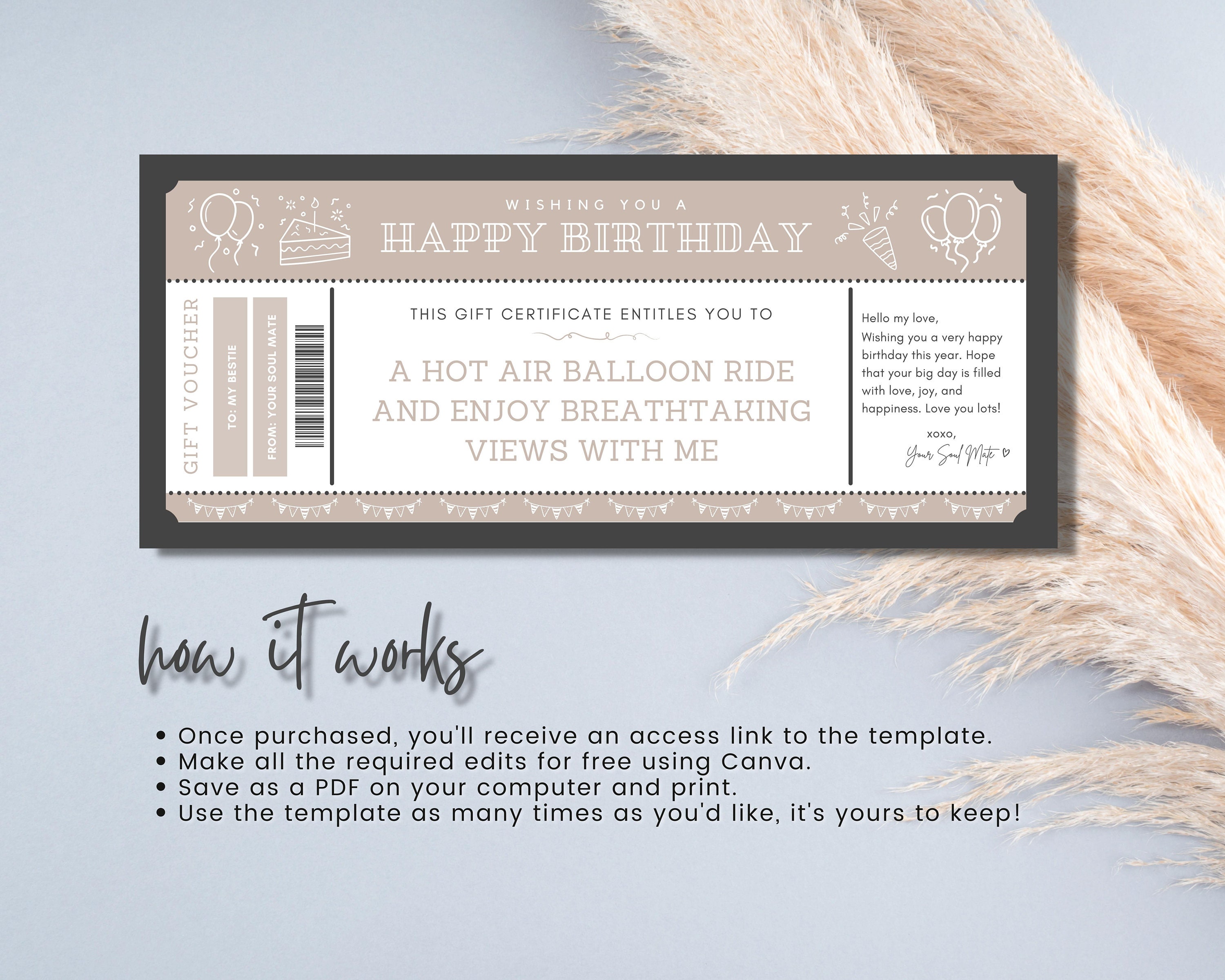 Editable Birthday Voucher Bundle, Birthday Voucher Template Bundle ...