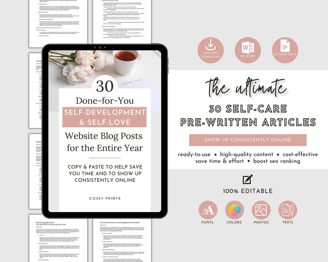 30 Done-for-you Self Care Blog Posts, Self-nurturing Blog Articles ...